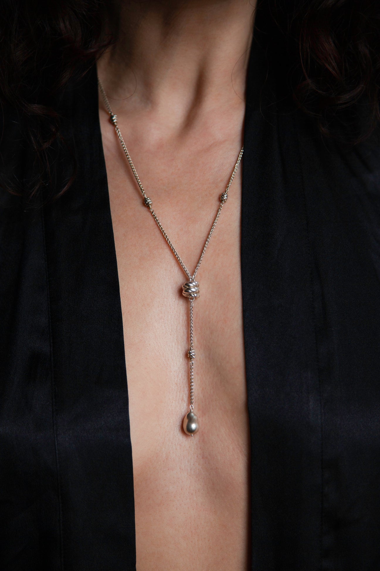 Full Metal Bede Necklace - SS – EN Jewelry Studio